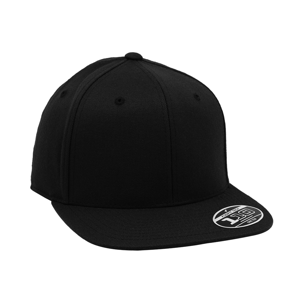 Flexfit 110F ONE TEN Snapback Cap (Black)