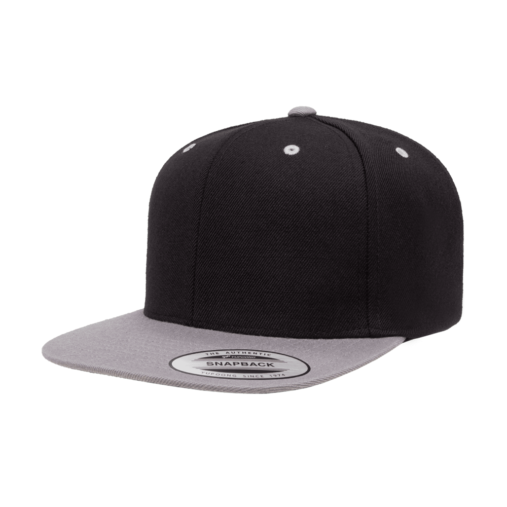 YP Classics® Premium Snapback Cap - 2 Tone 6089MT (Black/Silver)